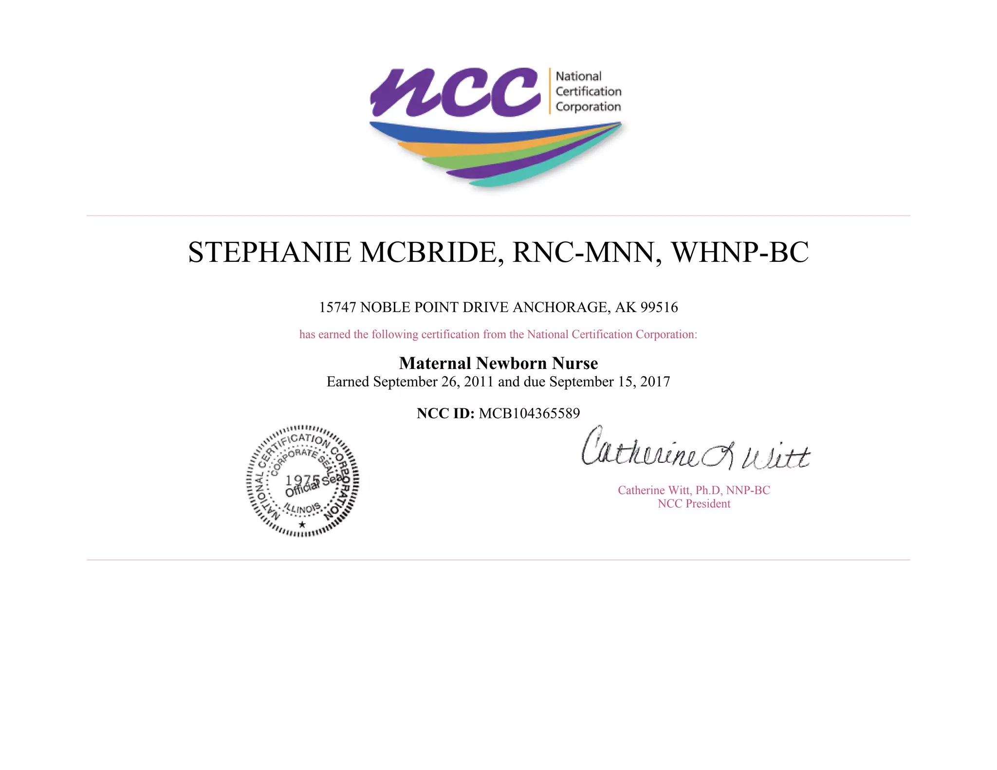 RN-MNN NCC Certification | PDF