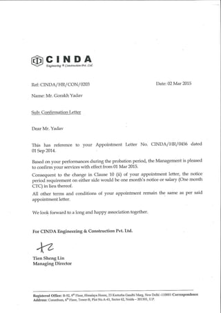 CTCI-cinda confirmation letter | PDF