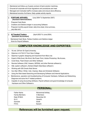 Shoaib Resume Update | DOC