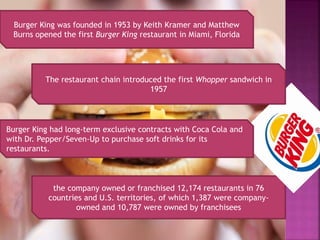 Presentation on Burger king industry | PPTX
