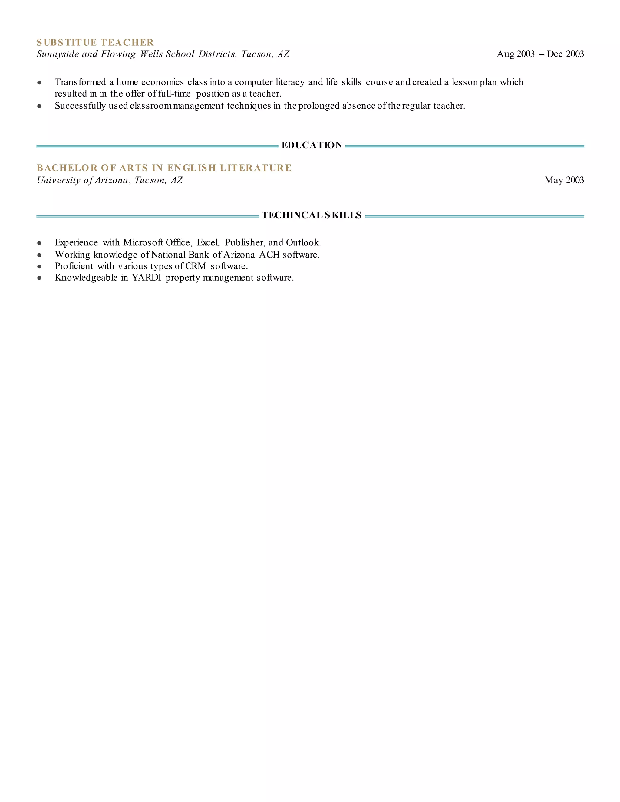 Wilder resume | DOCX