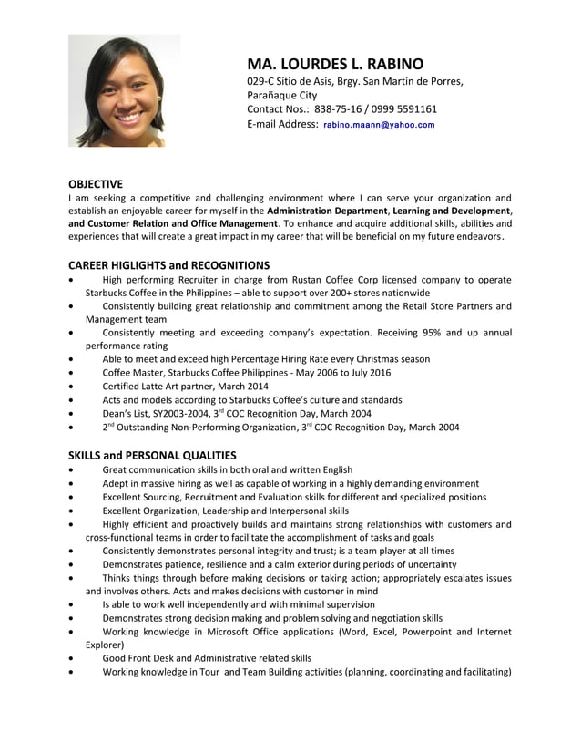 Ma-ann's updated resume 2016 | DOC | Human Resources | Business