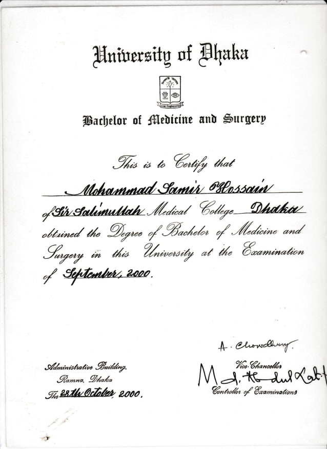 MBBS Cert | PDF