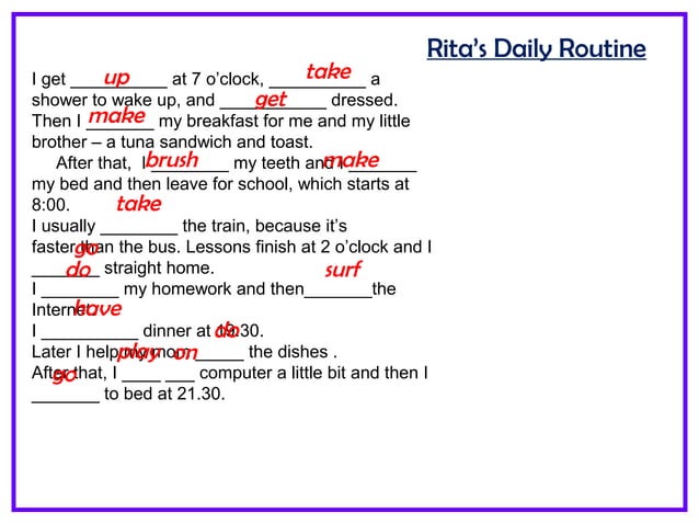 Phrasal Verbs for Daily routines | PPT
