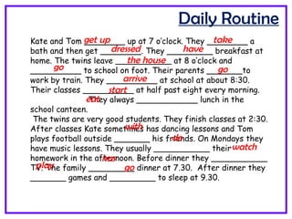 Phrasal Verbs for Daily routines