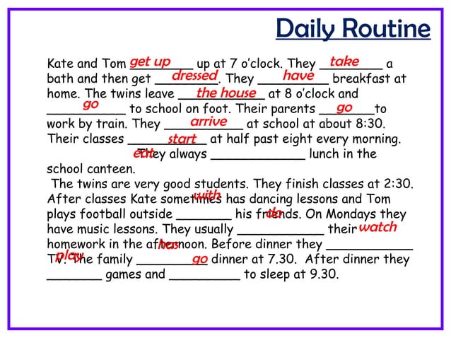 Phrasal Verbs for Daily routines | PPT