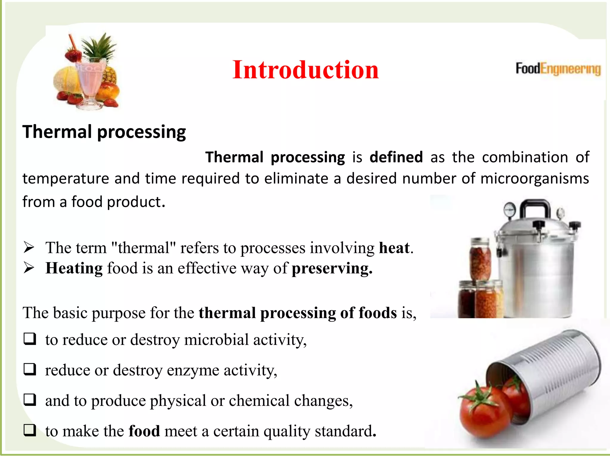 thermal processing of food | PPTX