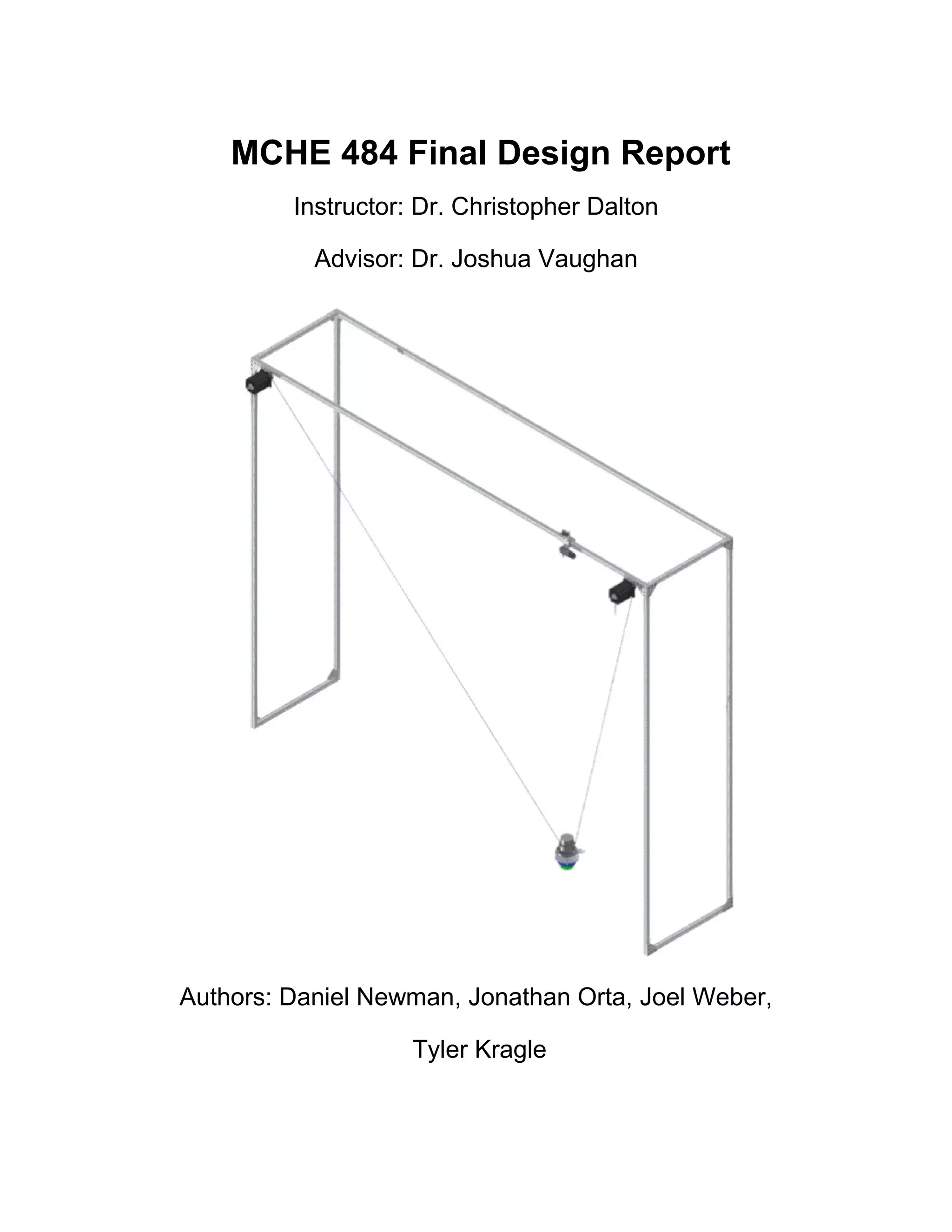 MCHE 484 Senior Design Final Report Rev_8 | PDF