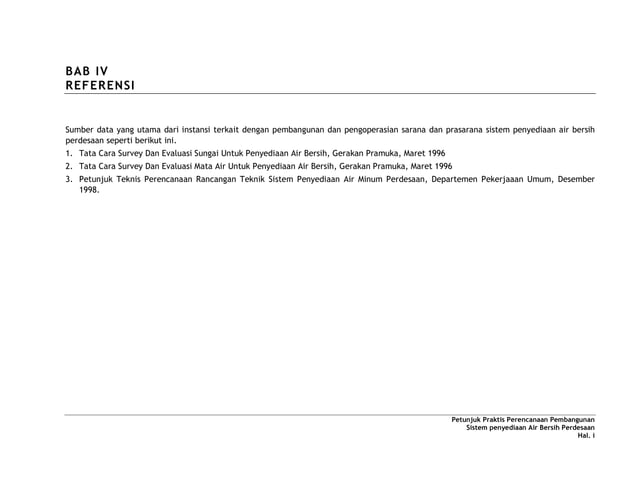 Petunjuk praktis Perencanaan Pembangunan SPAM | PDF