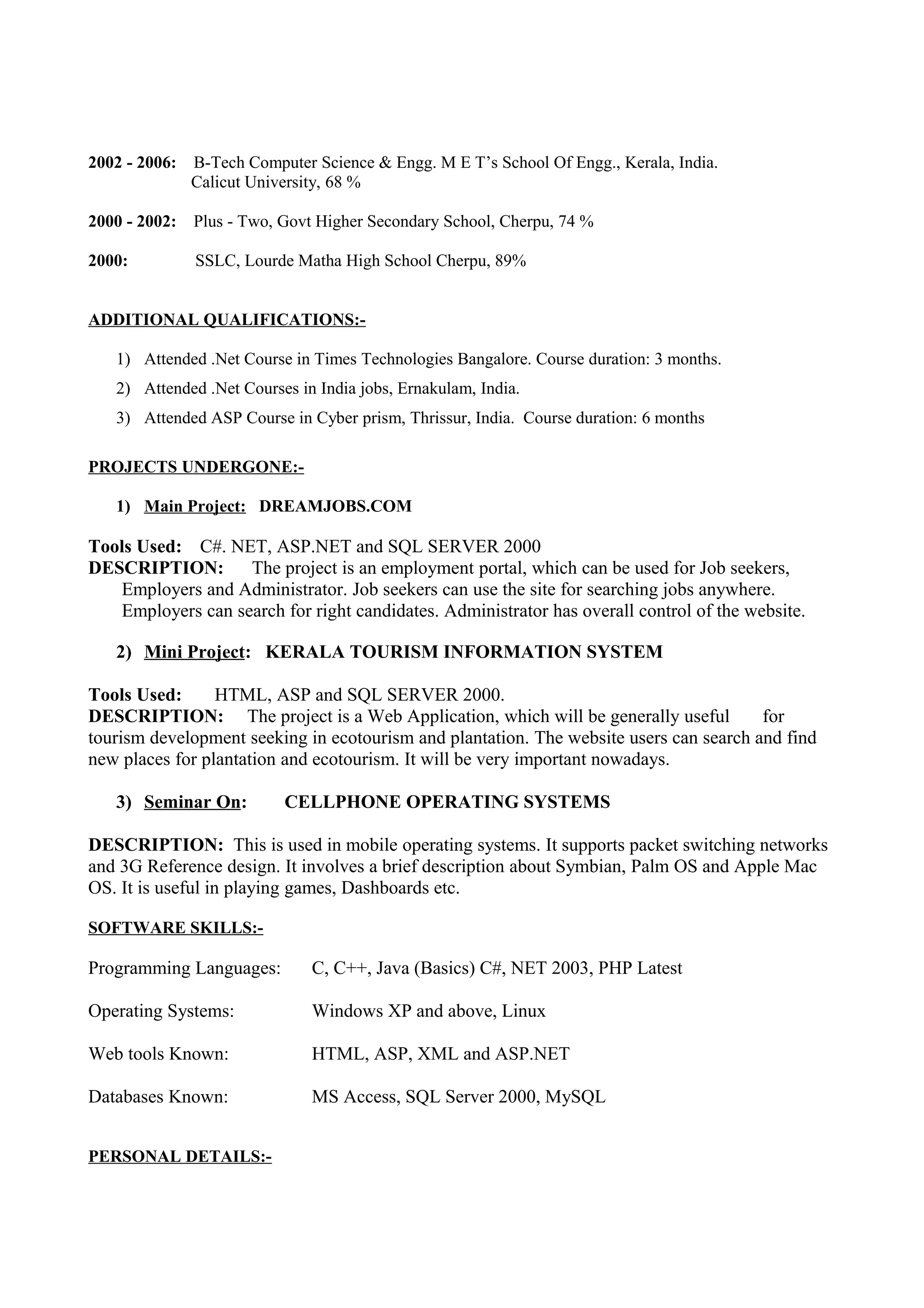PRASANTH RESUME | PDF