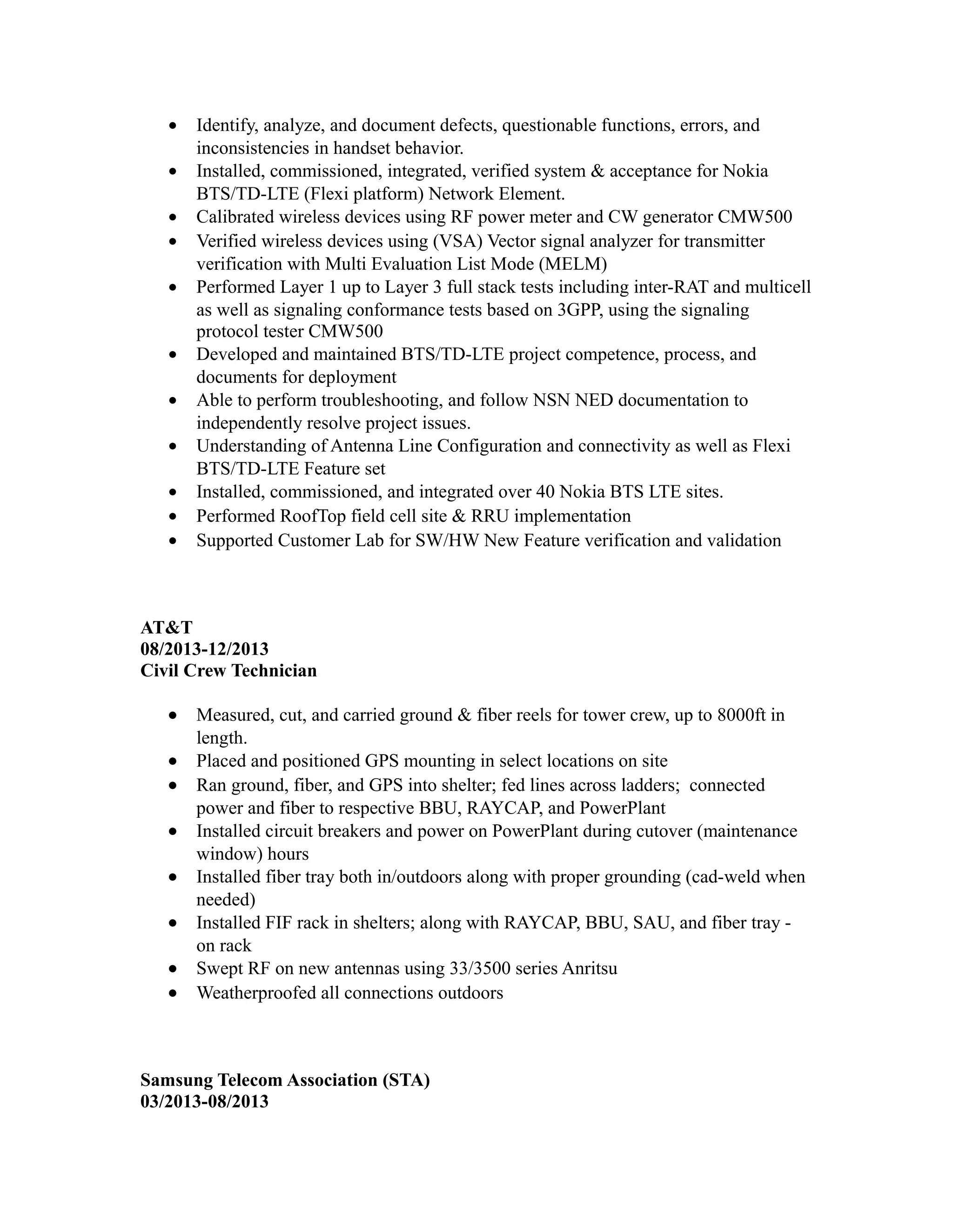 Donald resume new | DOC | Telecommunications Industry | Industries