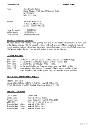 CV Capt B Sarkar | DOCX