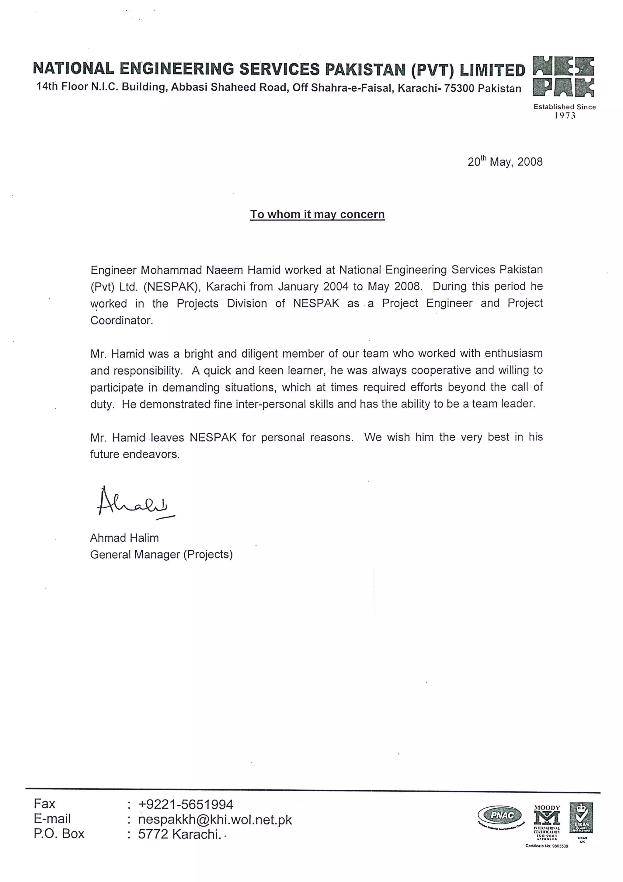 NESPAK certificate | PDF