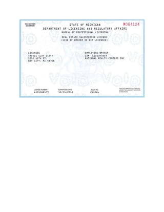 Travis Wall License | DOCX