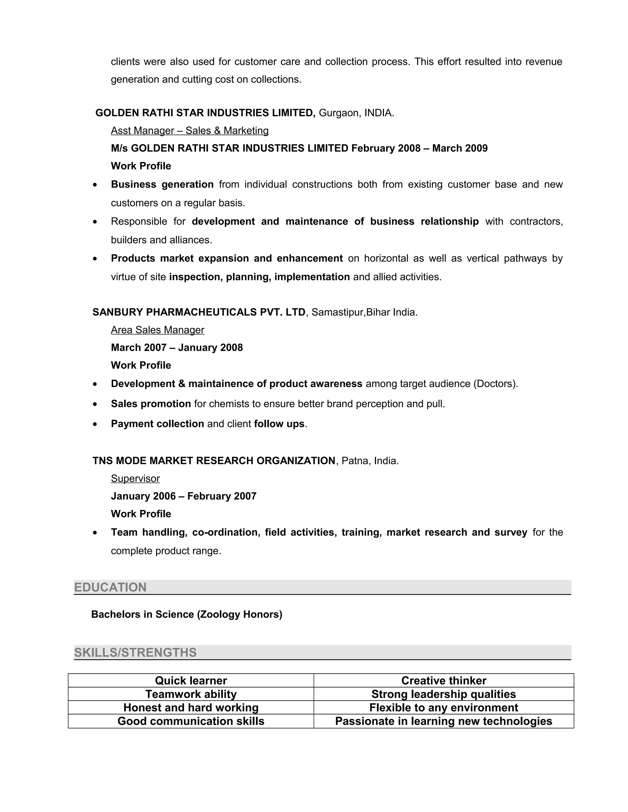 Resume Sujit Kumar | DOC