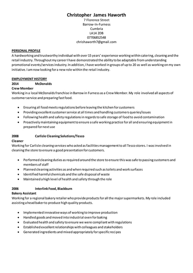 Chris Haworth CV | PDF