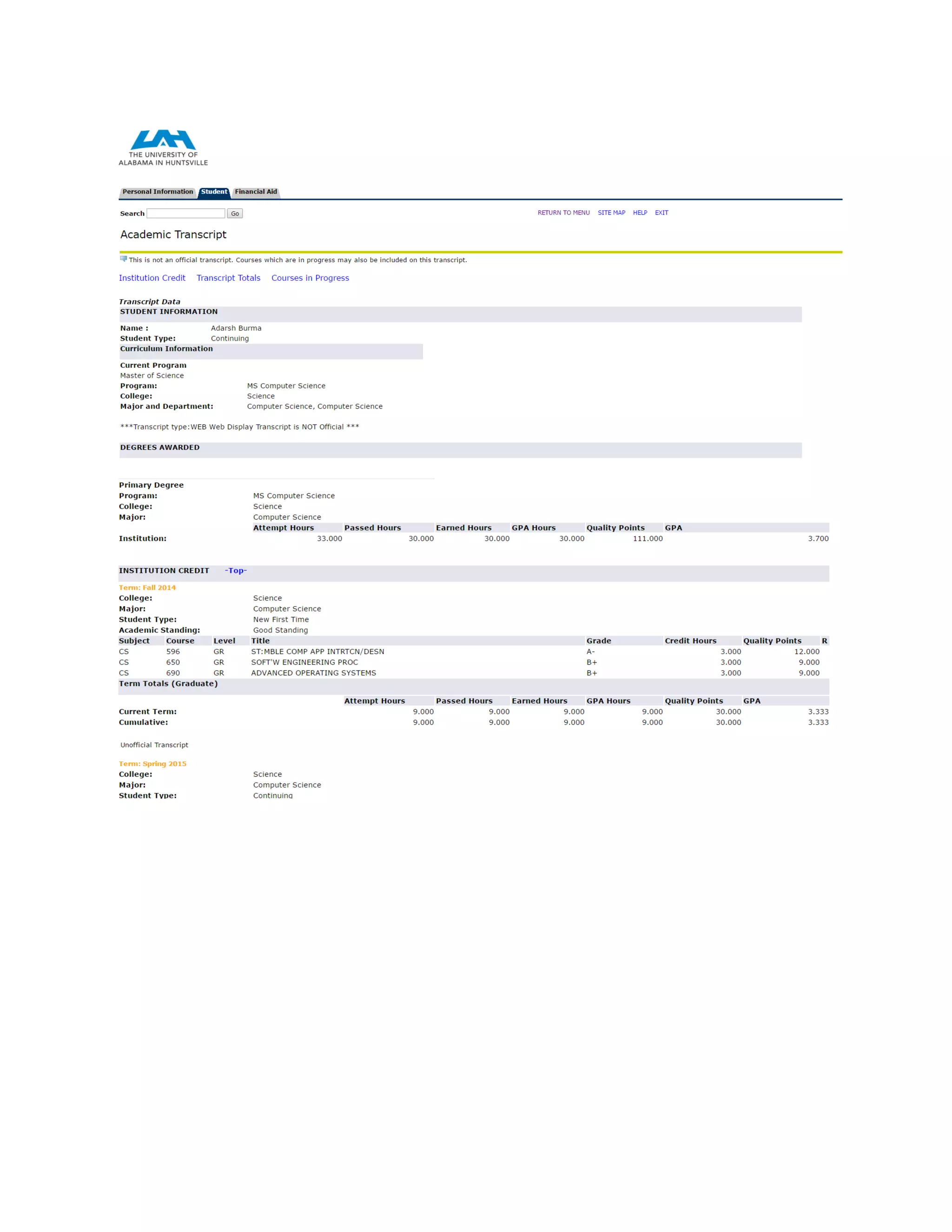 unofficial_Transcript (1) | PDF
