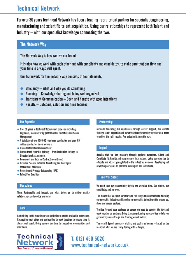 TECHNICAL NETWORK BROCHURE | PDF