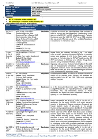 3.0 (N) (K) Kanai Deb Nath - Project Economist- National_28-`2-2015 | DOC