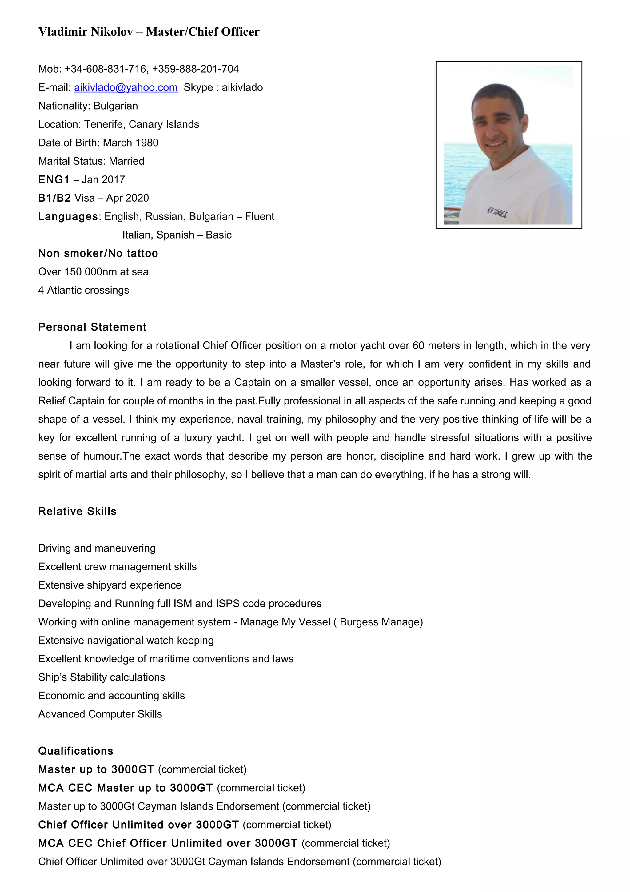 Vladimir Nikolov CV | DOC