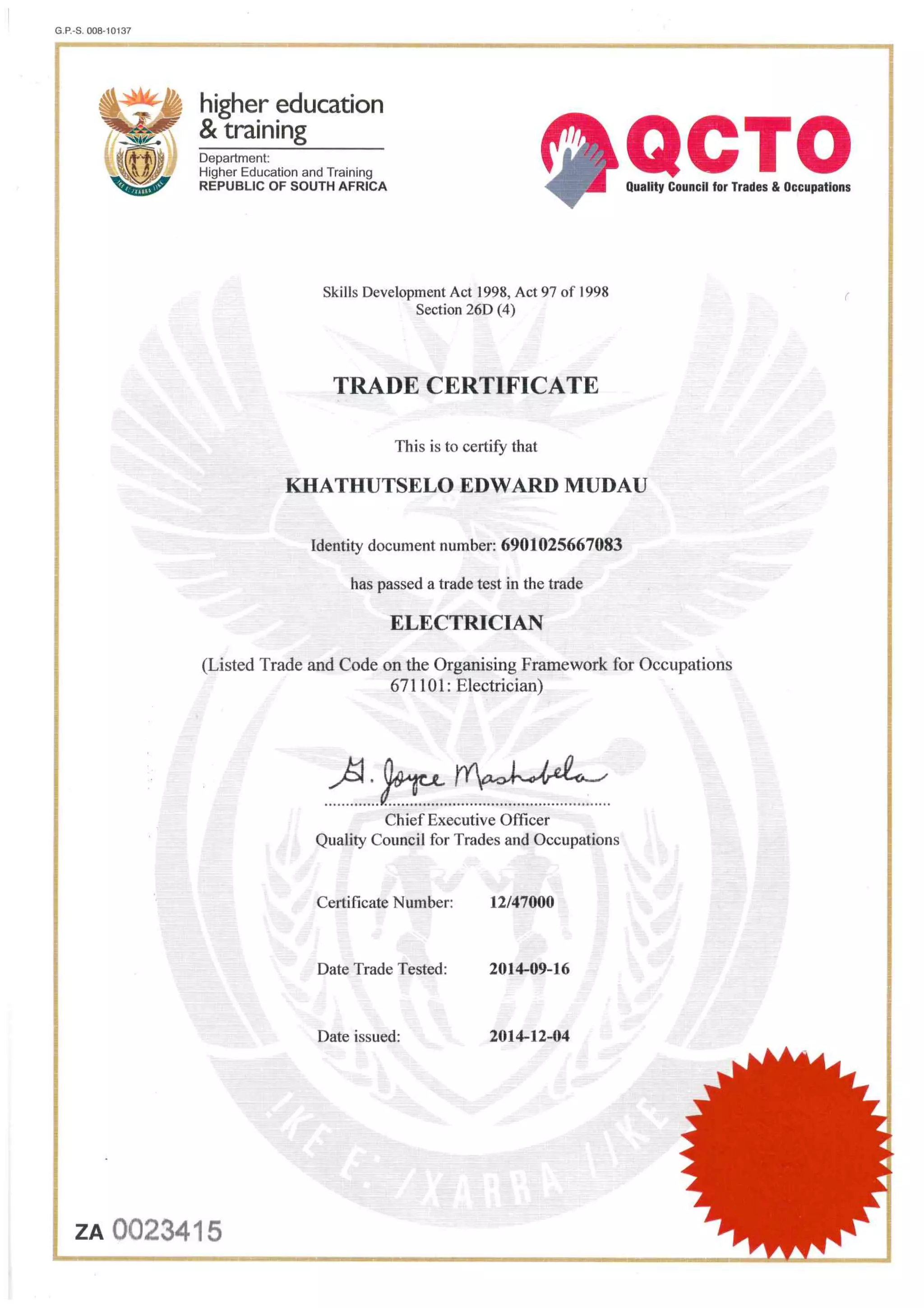 Trade Test (Electrician) | PDF