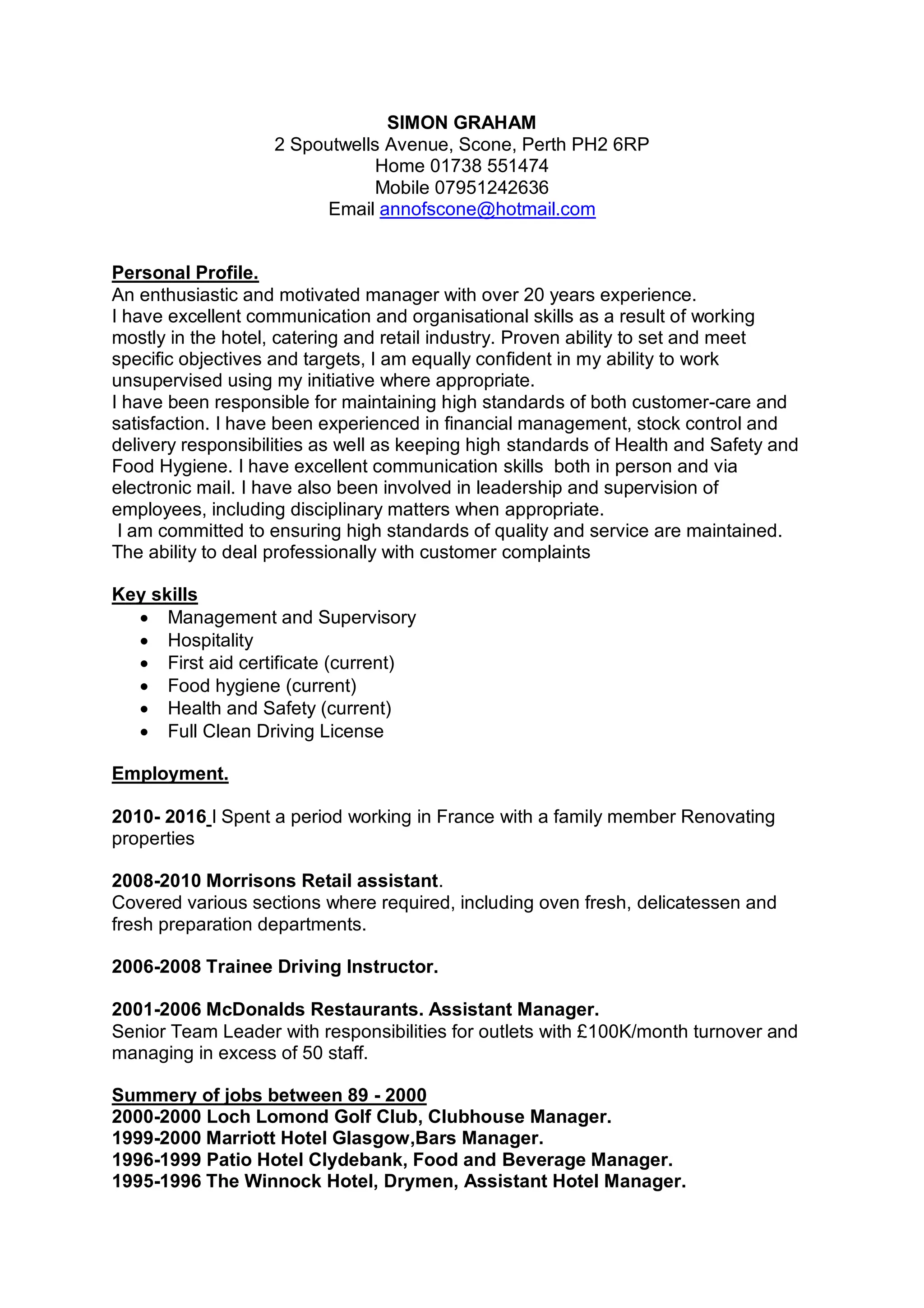 SIMON GRAHAM Cv2 | PDF