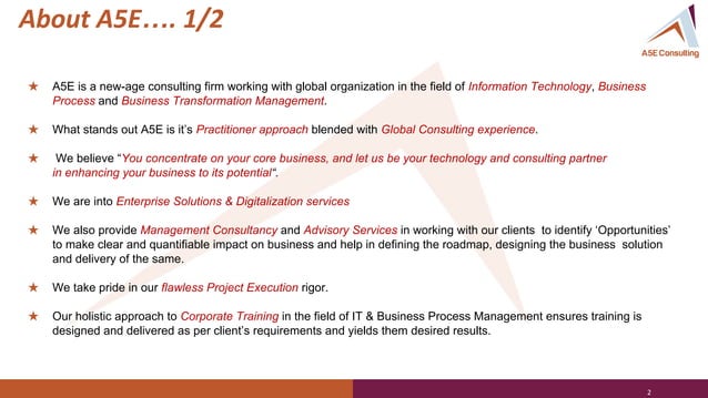A5E Consulting _Corporate Profile | PPT