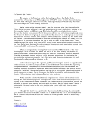 Student Reference Letters | PDF