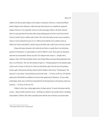 Senior Thesis--Tolkien and Martin | PDF