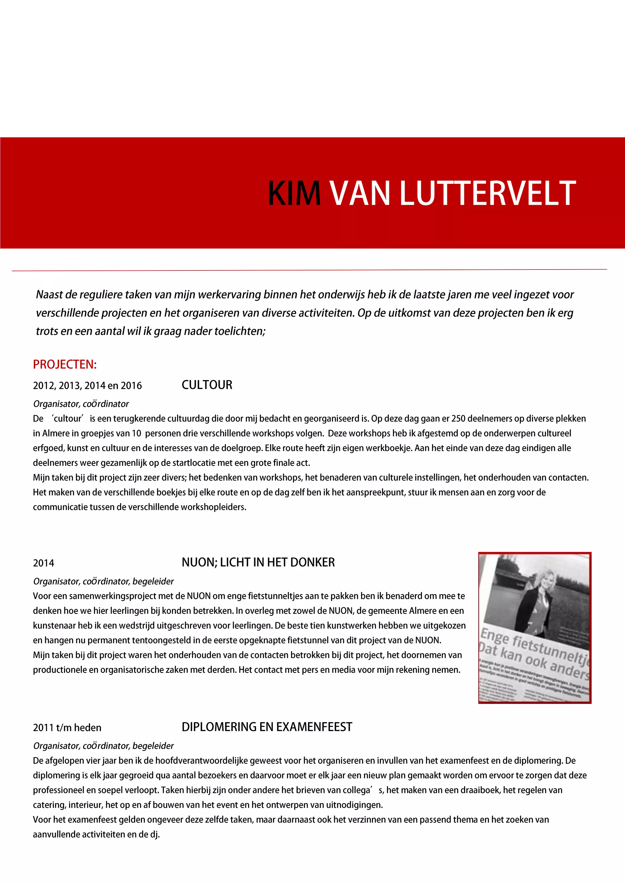 CV Kim van Luttervelt 2016 | PDF
