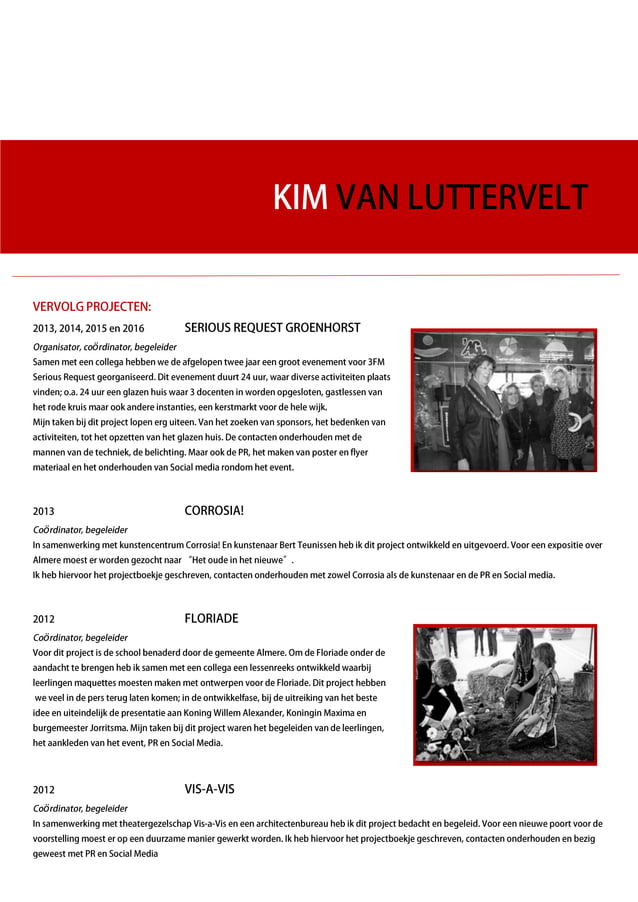 CV Kim van Luttervelt 2016 | PDF