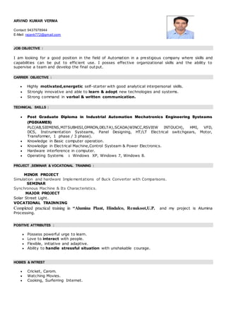 PLC BASED RESUME | DOCX