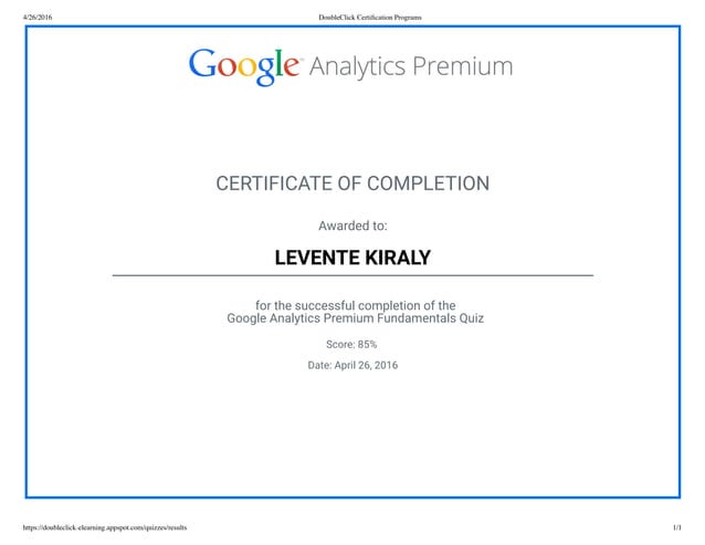 Analytics-Premium-DoubleClick Certification Programs | PDF