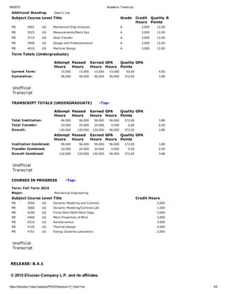 Unofficial Academic Transcript | PDF