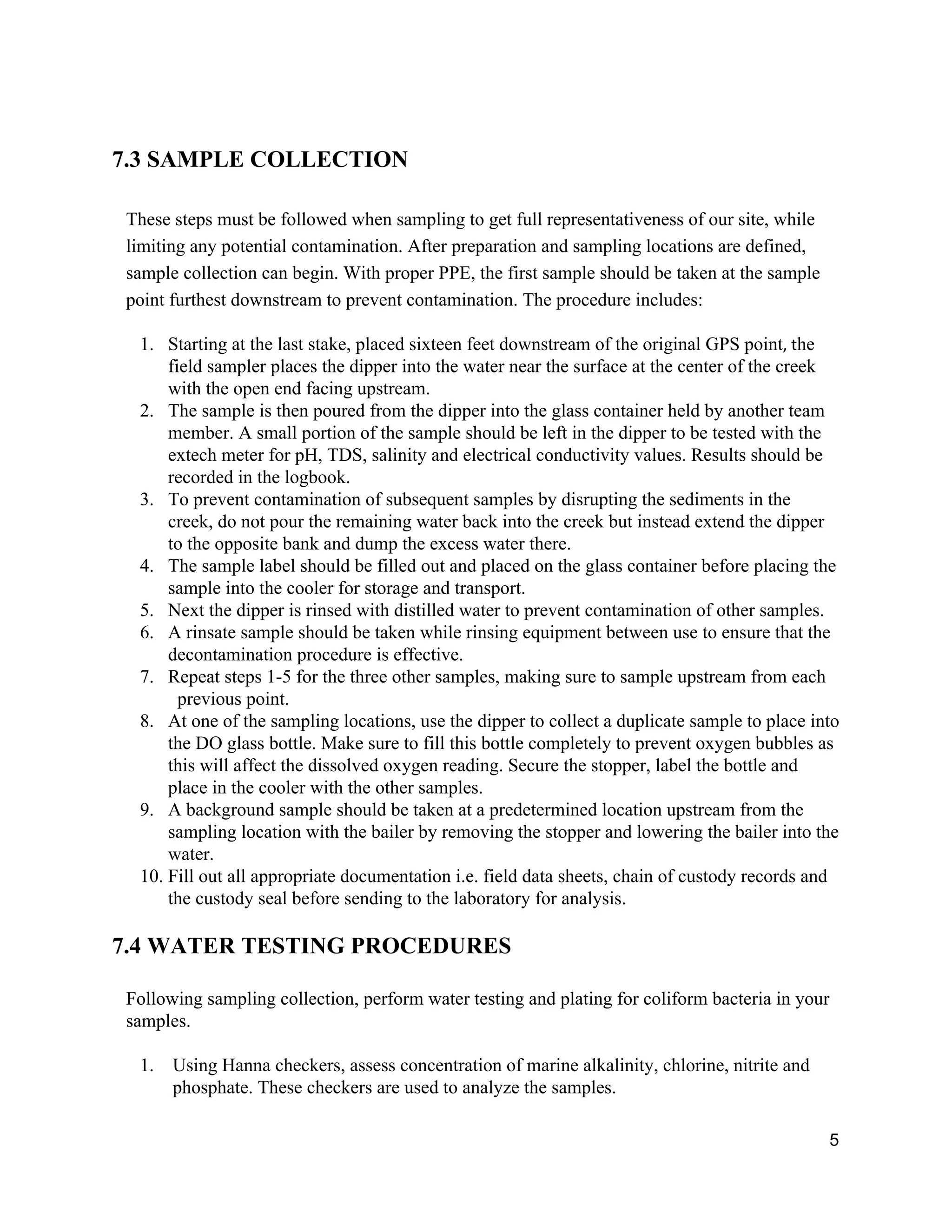 WaterSamplingSOP (1) | PDF