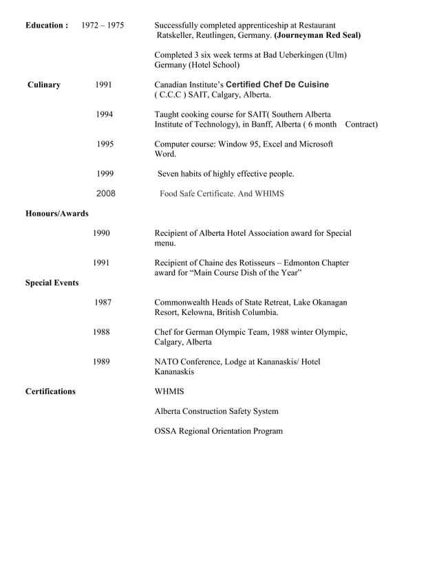 Hans Hacker Resume 2016 | PDF | Food Industry | Industries