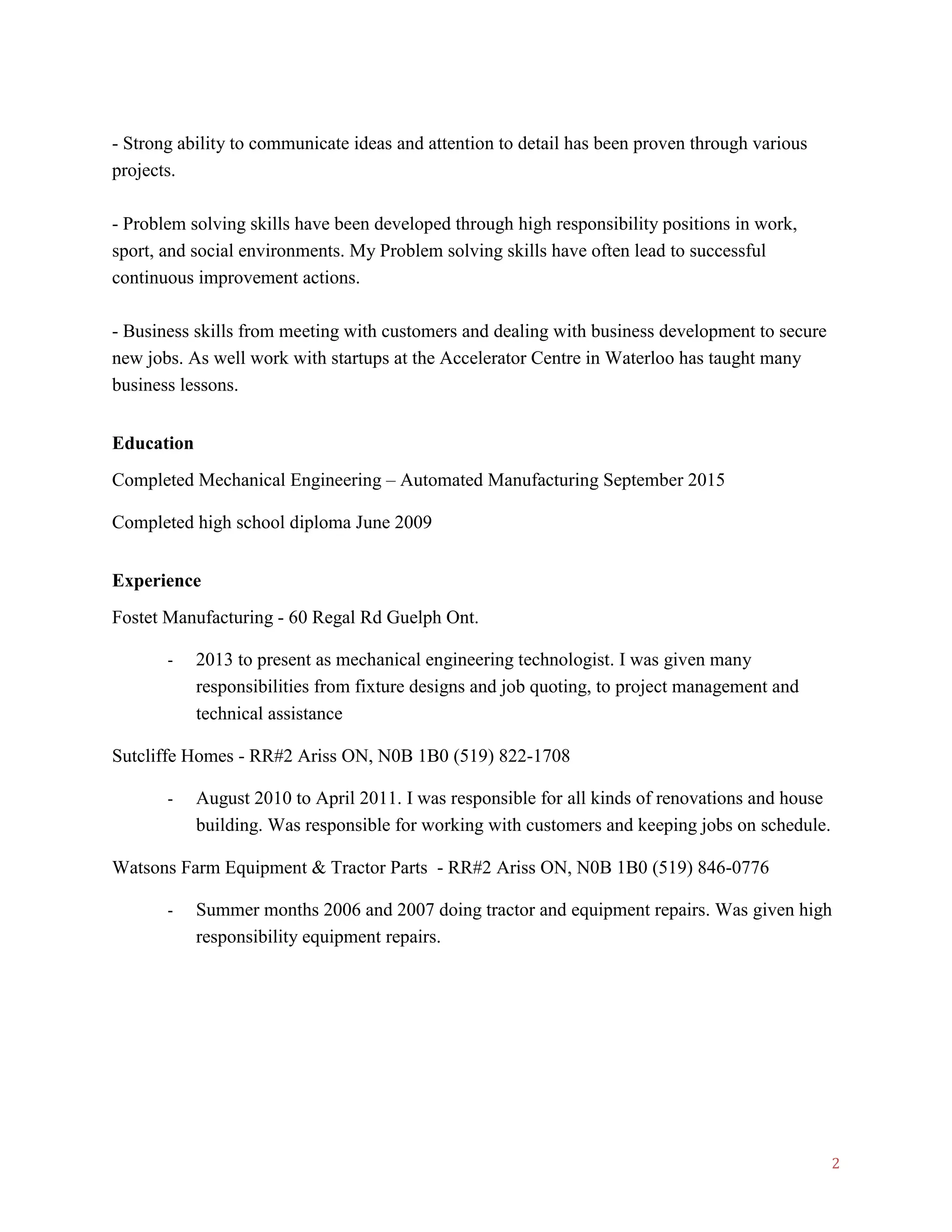 Resume Luke Hambly | PDF