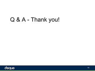 StartUpSaturday_Deque | PPT