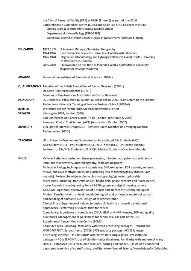 CV - Dr Geoff Boxer 2016 | DOC | Biological Sciences | Science