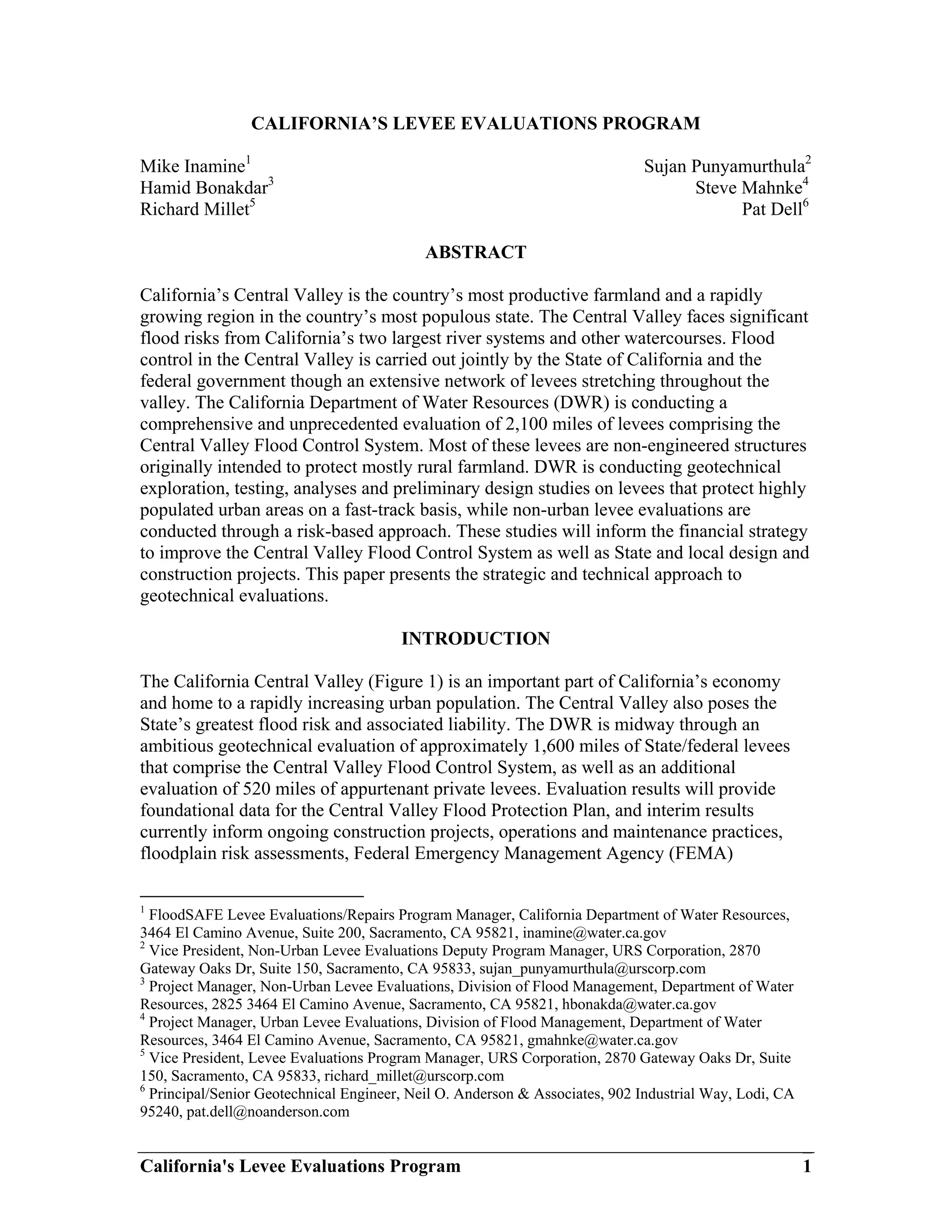 CALIFORNIA’S LEVEE EVALUATIONS PROGRAM | PDF