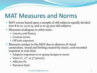 MAT Short Neuro Version | PPTX | Mental Health | Diseases and Conditions