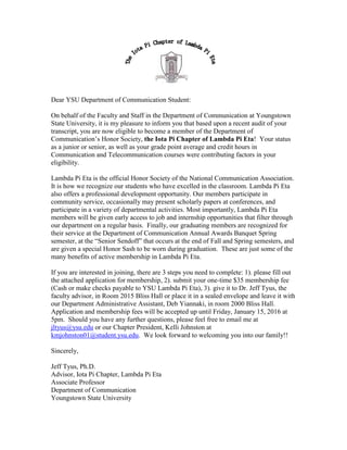 LPH Welcome Letter | PDF | Undergraduate Education | College Education
