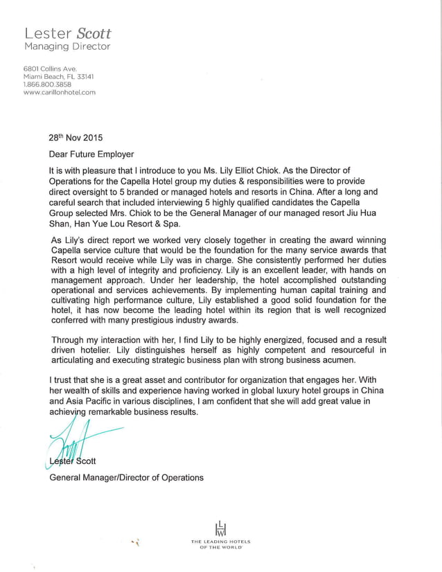 Lester Scott Reference letter | PDF