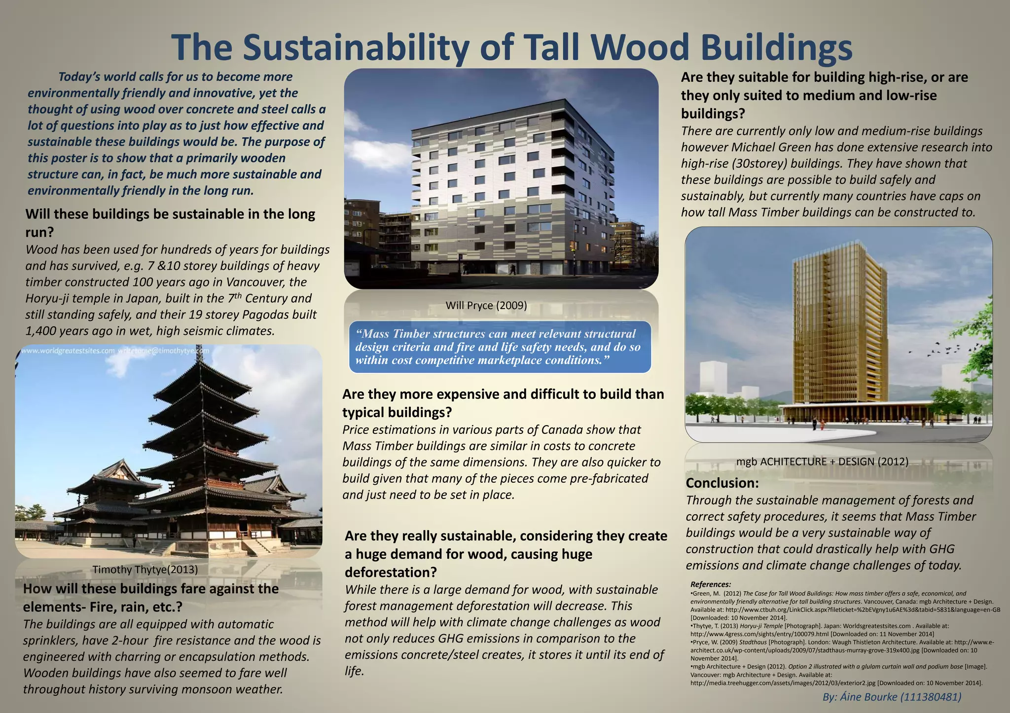 Poster- The Sustainability of Tall Wood Buildings | PPTX | Civil ...