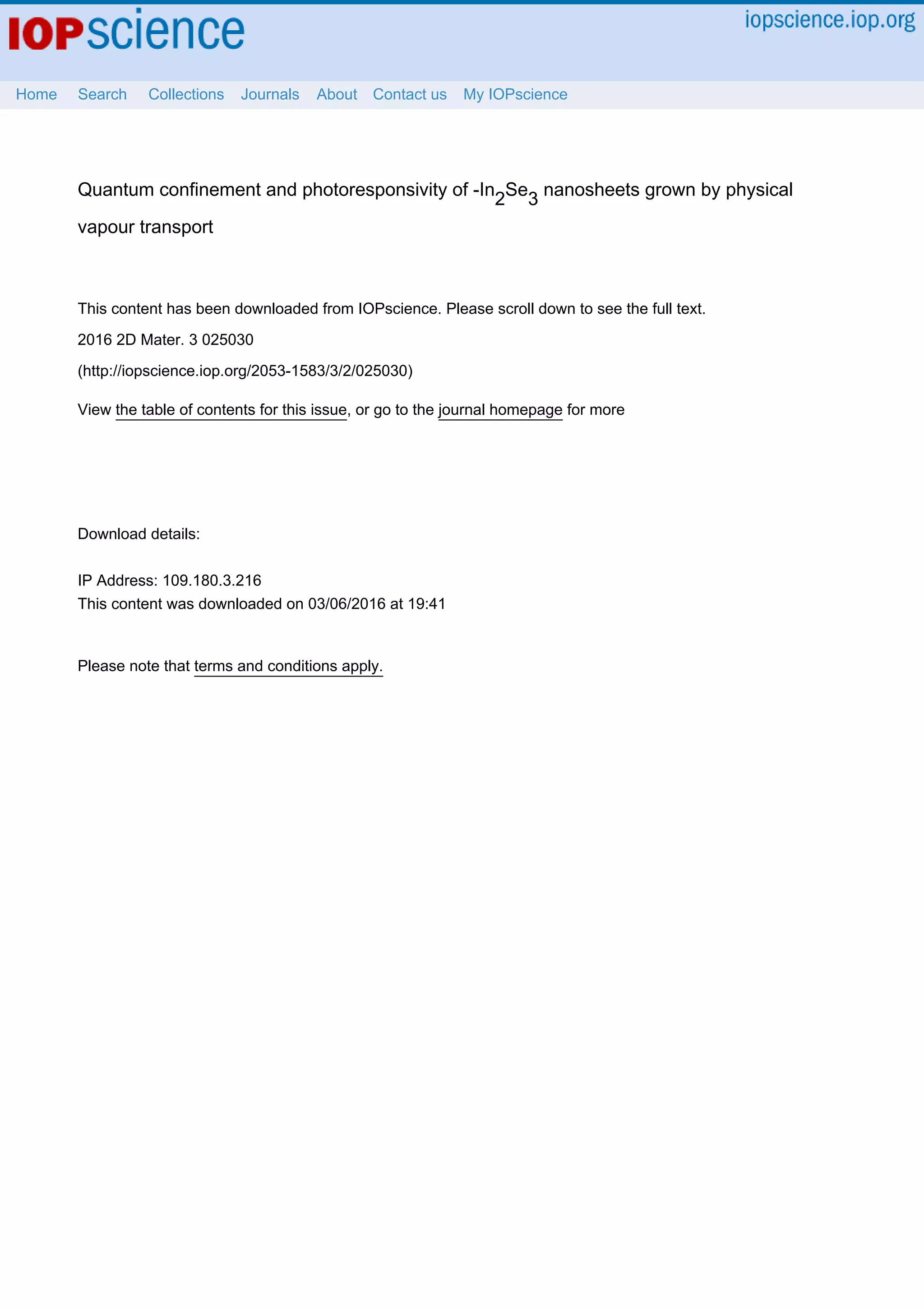 Quantum confinement- In2Se3 | PDF