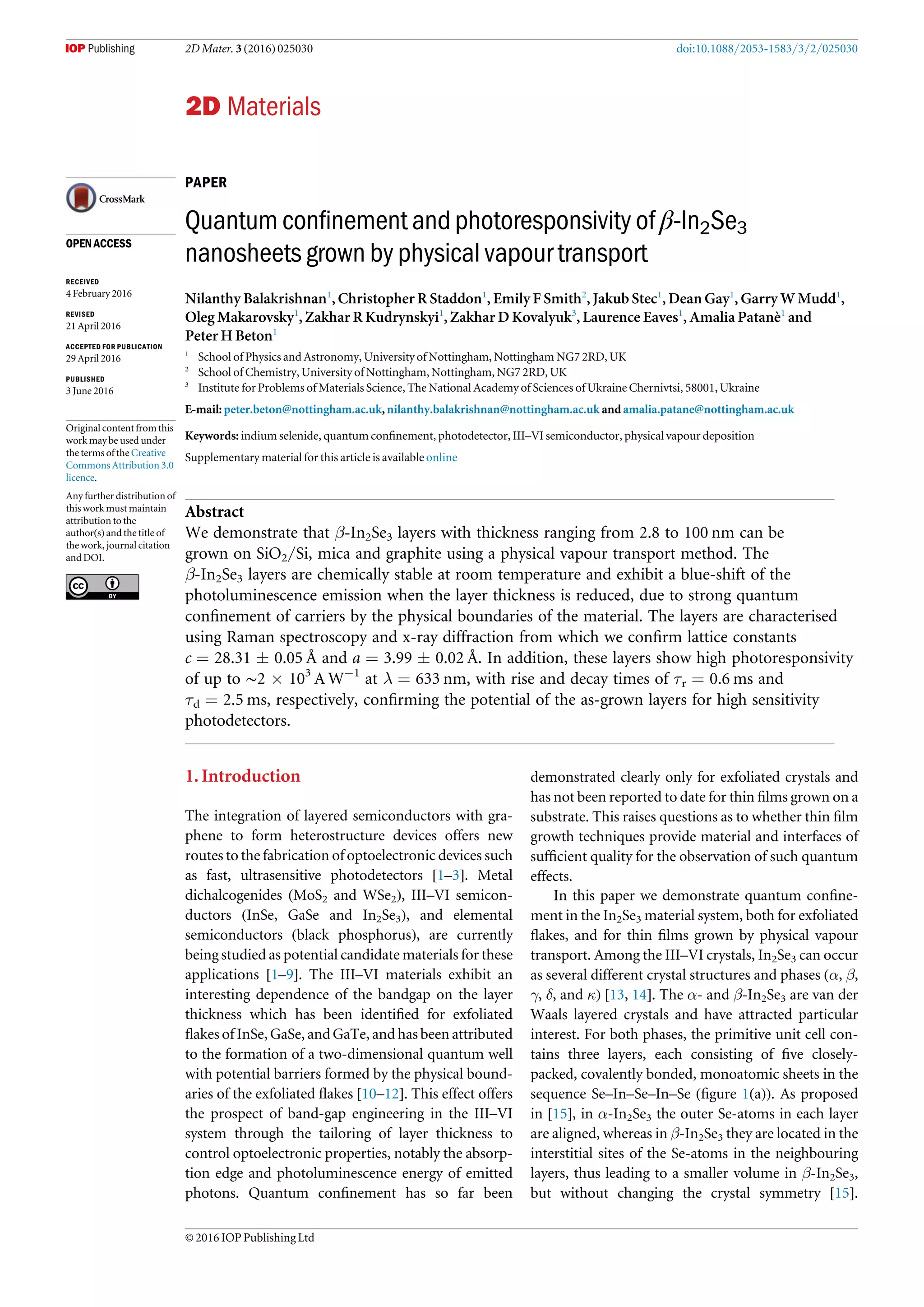 Quantum confinement- In2Se3 | PDF
