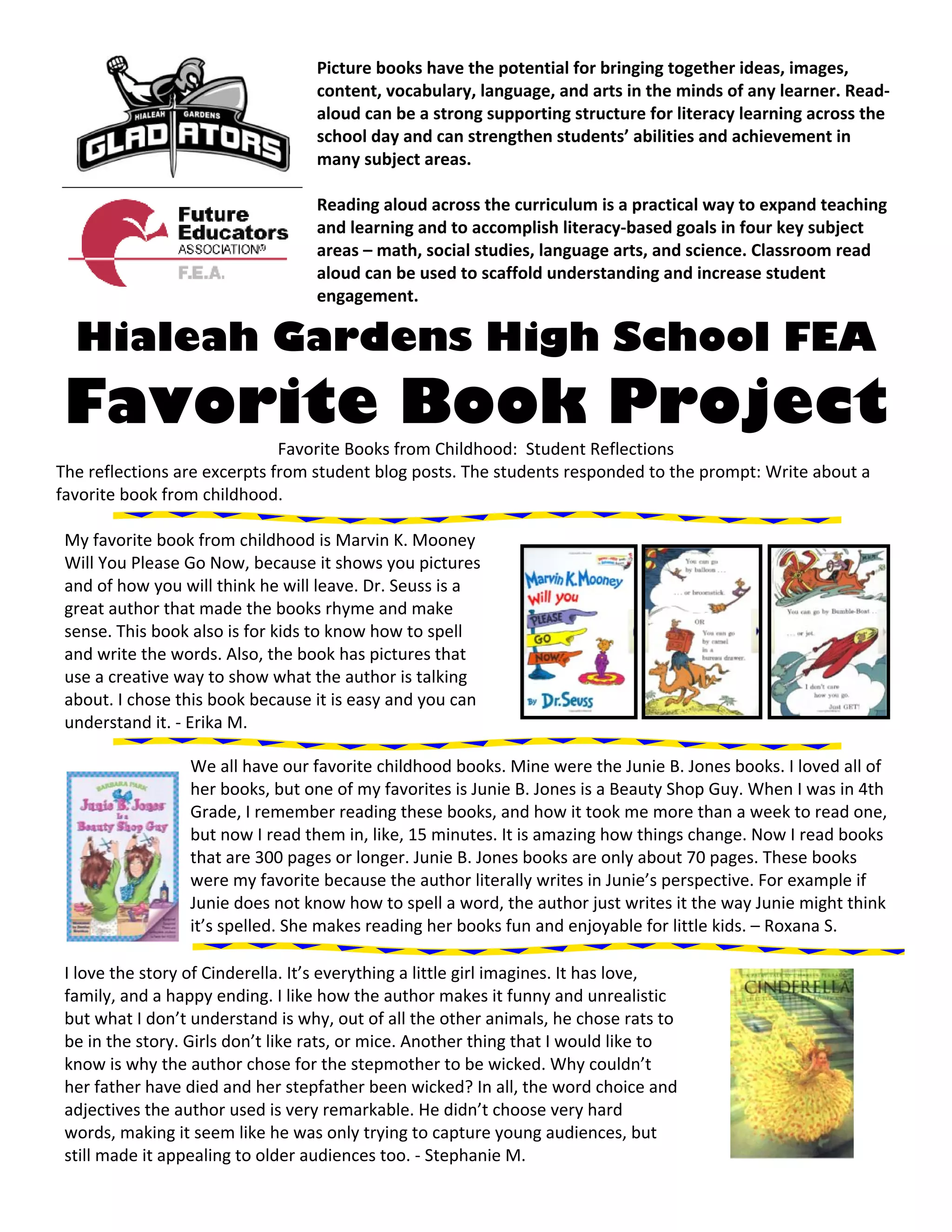 Fea Favorite Book Project | PDF | Education