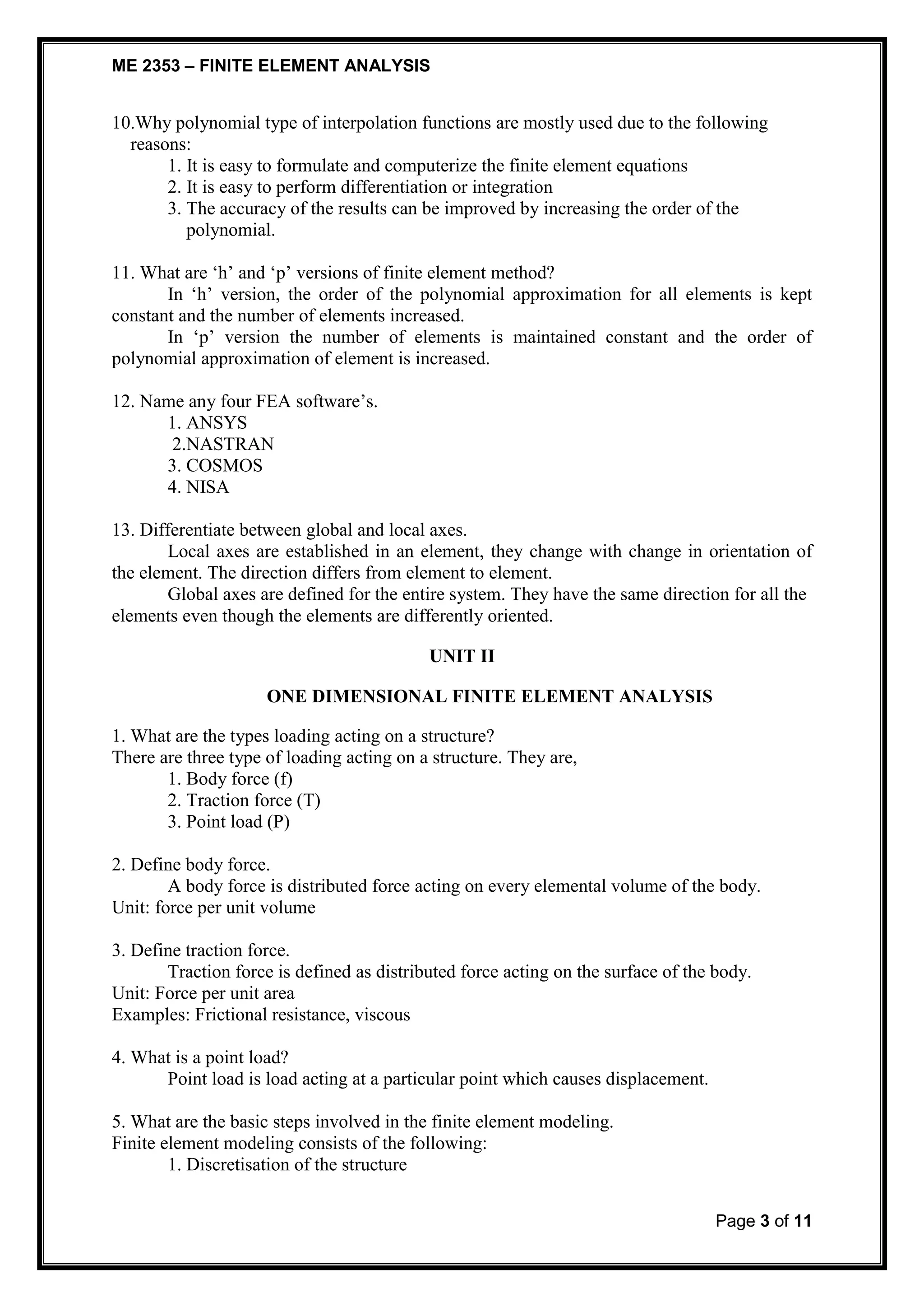 Fea 2 mark | PDF