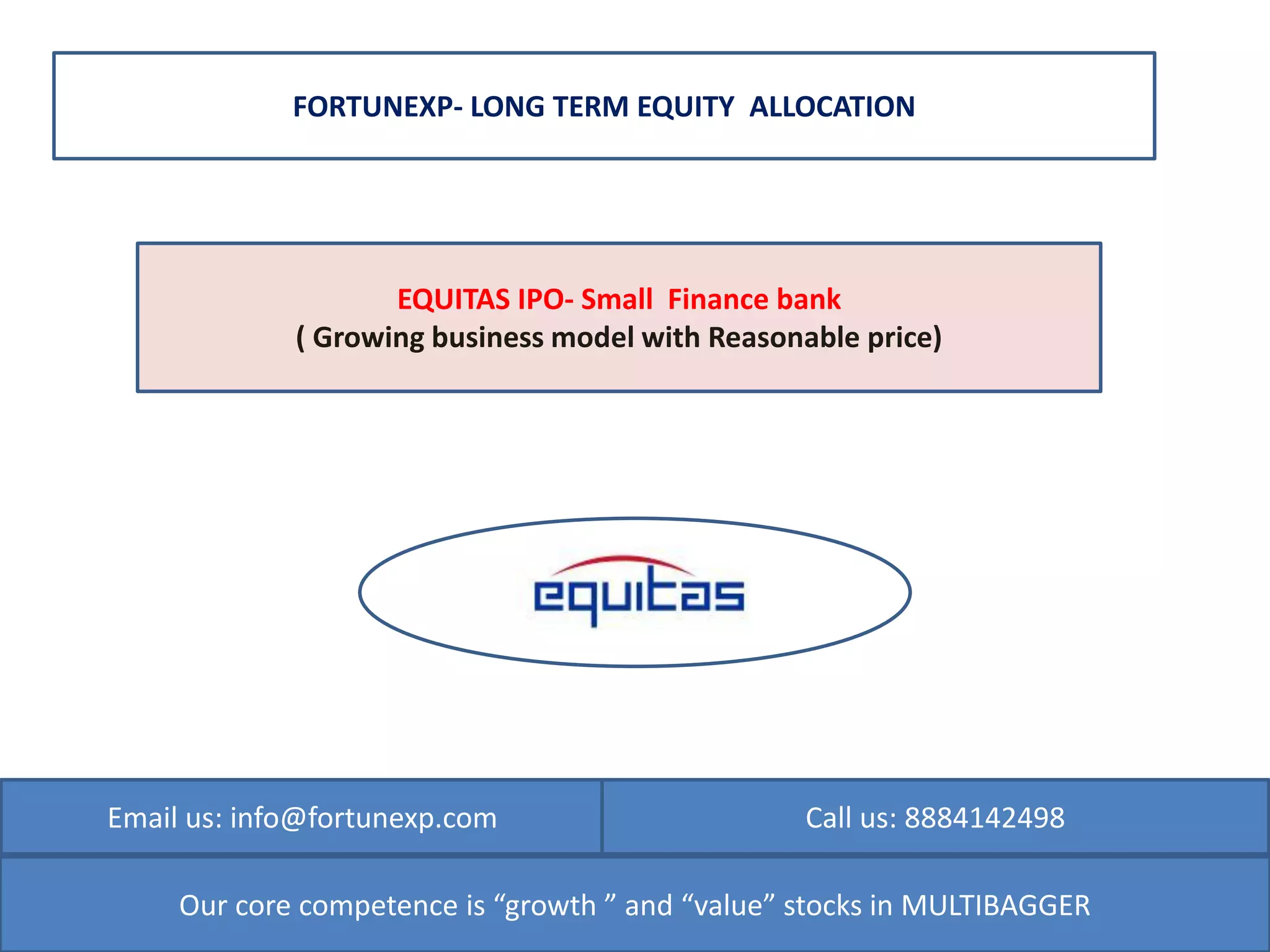 EQUITAS IPO-MID TERM EQUITY ALLOCATION | PDF