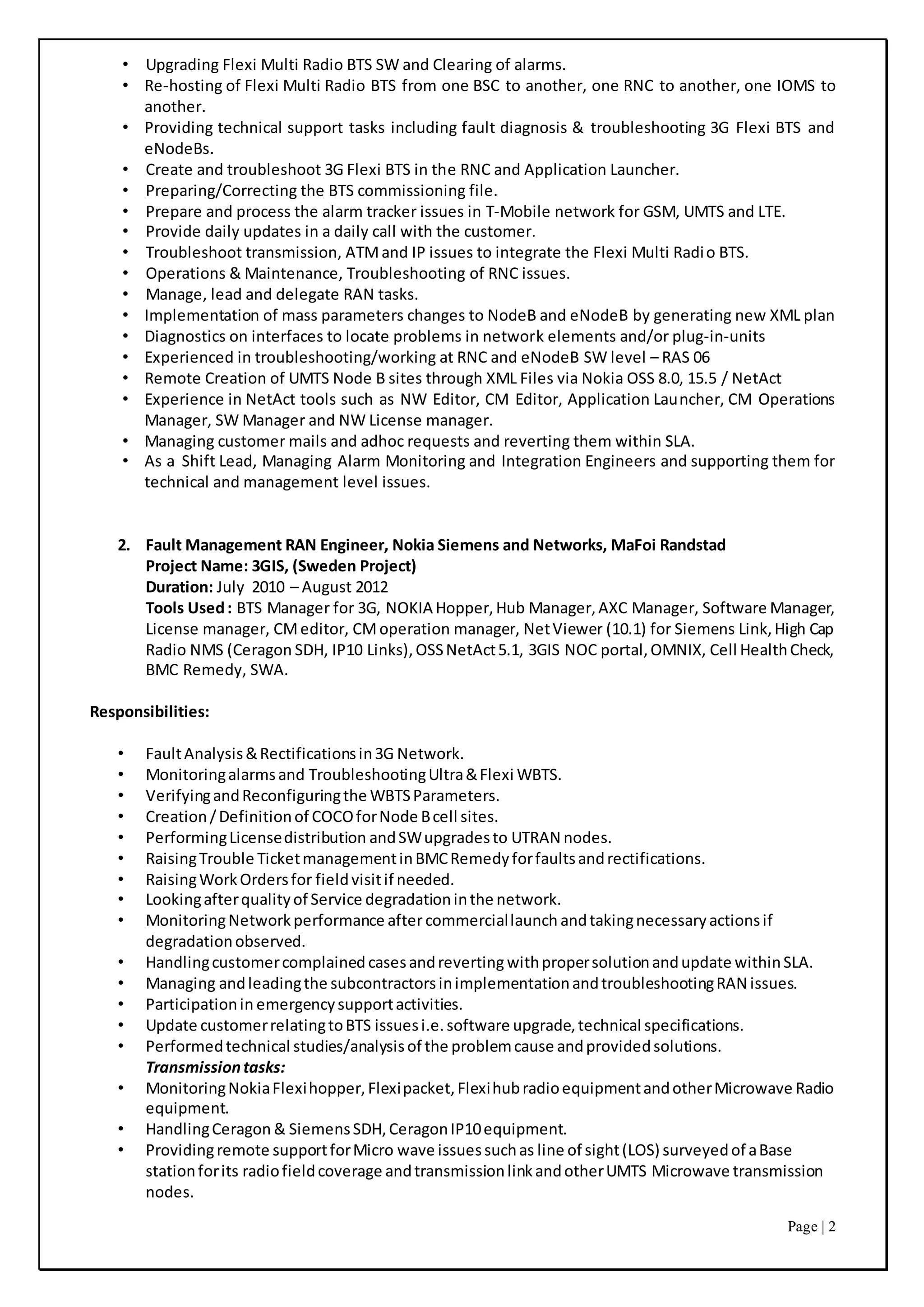 Suresh M_Resume_Fault Management | DOCX